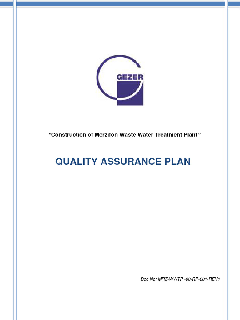 Merzifon WWTP - Contractor's QA Plan | Download Free PDF | Quality Assurance | Specification ...