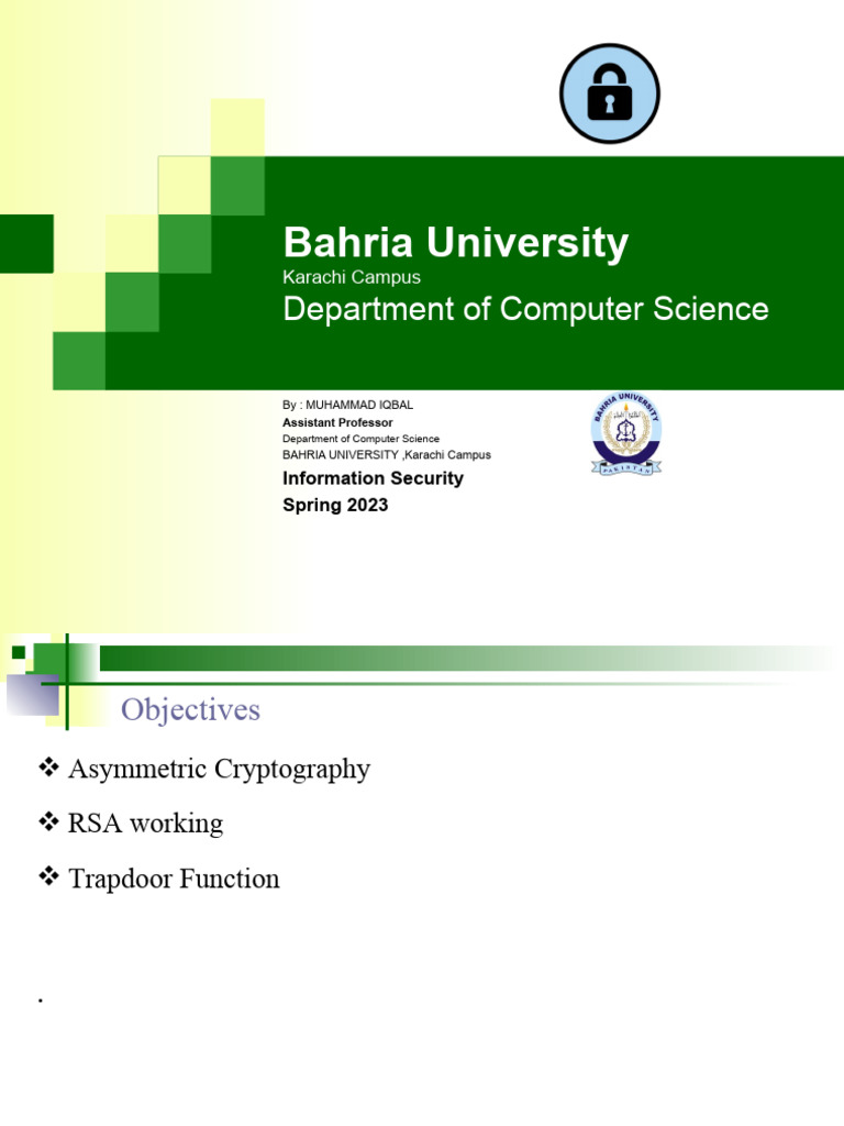 Lecture 8 RSA Encryption 28032023 023430pm | PDF | Public Key ...