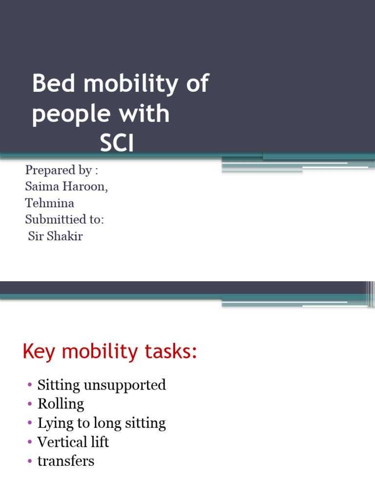 59 &67.bed Mobility of People With SCI | PDF | Anatomical Terms Of ...