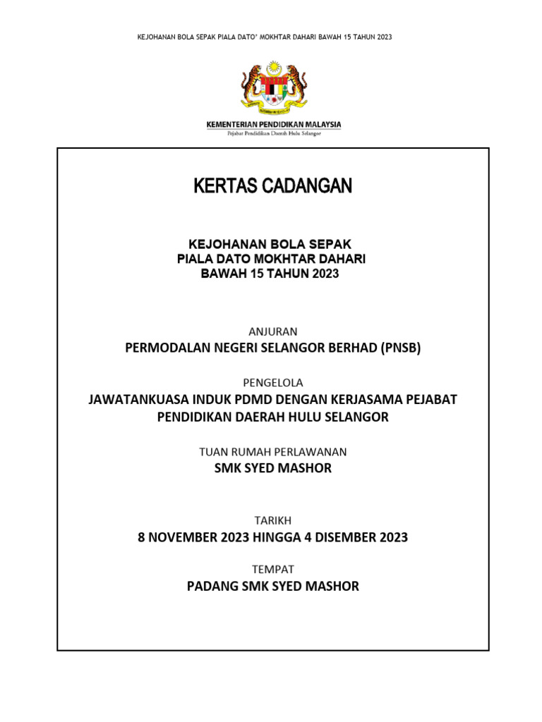 K.konsep MSSD Bola Sepak 2023 | PDF