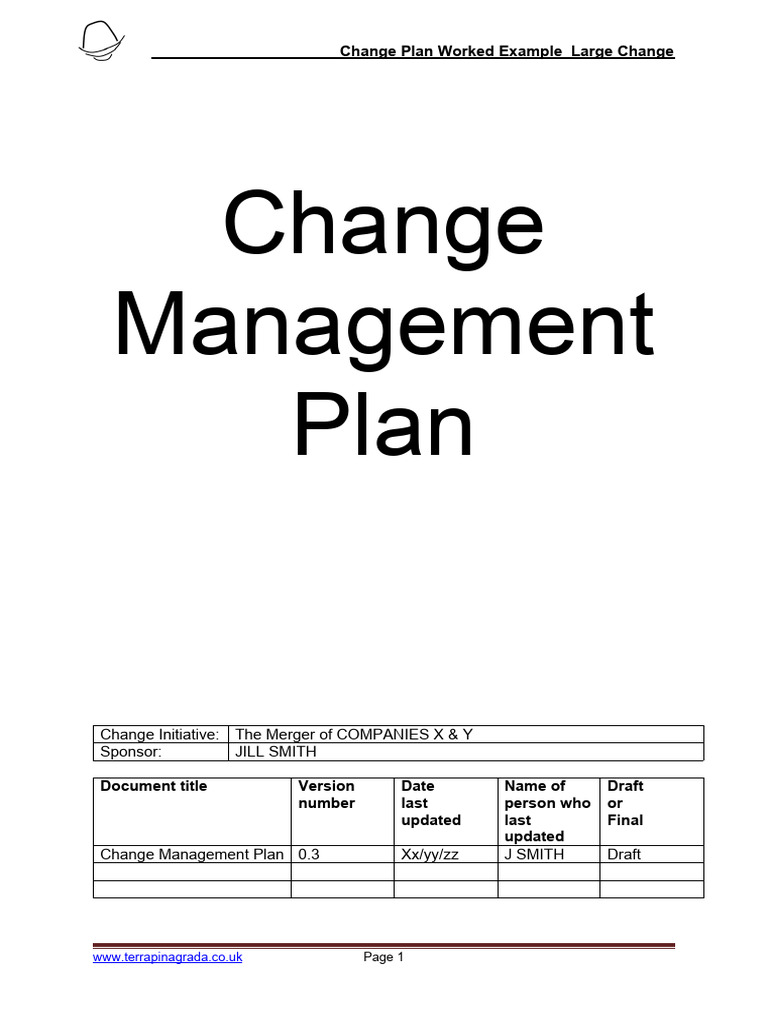 Change Management Plan | PDF | Mergers And Acquisitions | Strategic ...