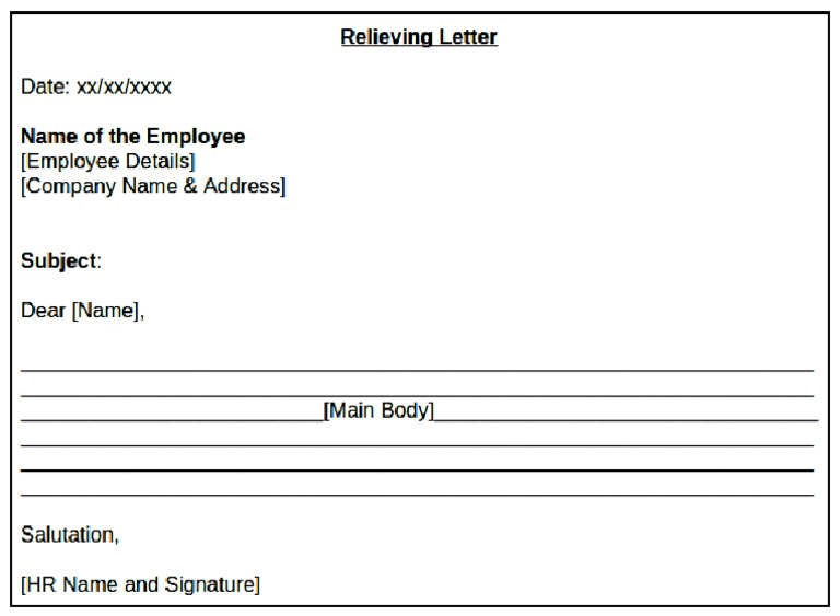 Relieving Letter Format | PDF