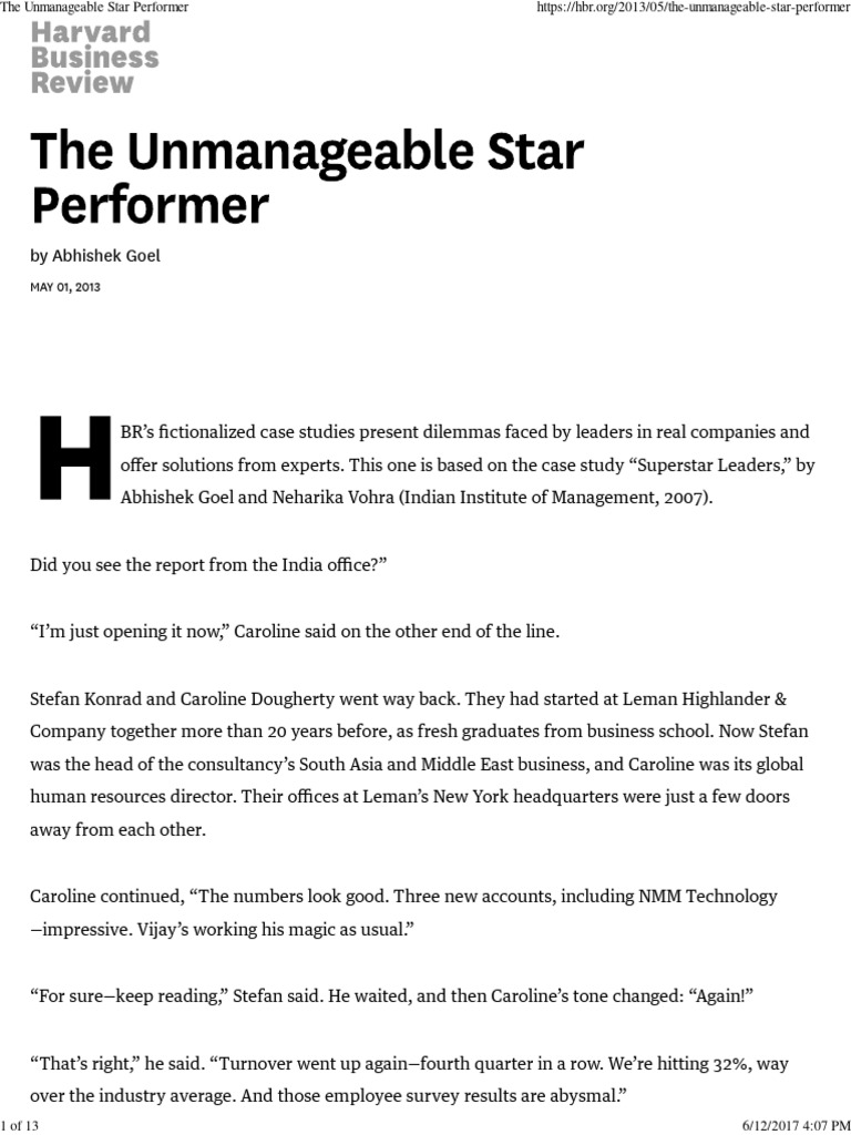 2.the Unmanageable Star Performer | PDF
