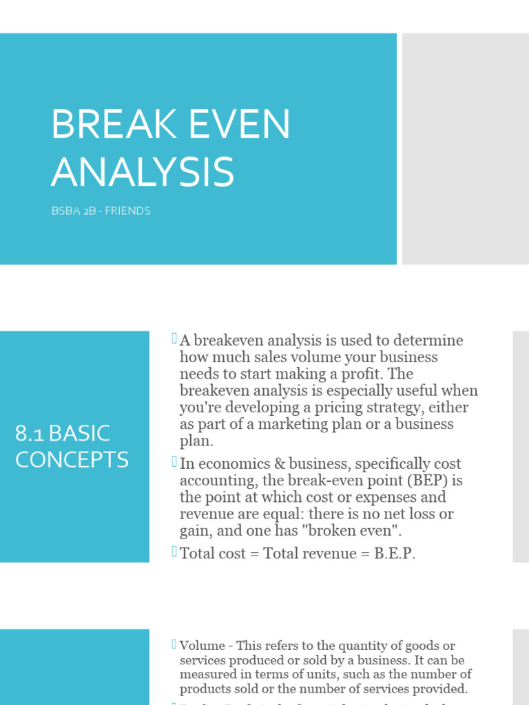 Break-Even Analysis 8.1 & 8.2 | Download Free PDF | Management ...