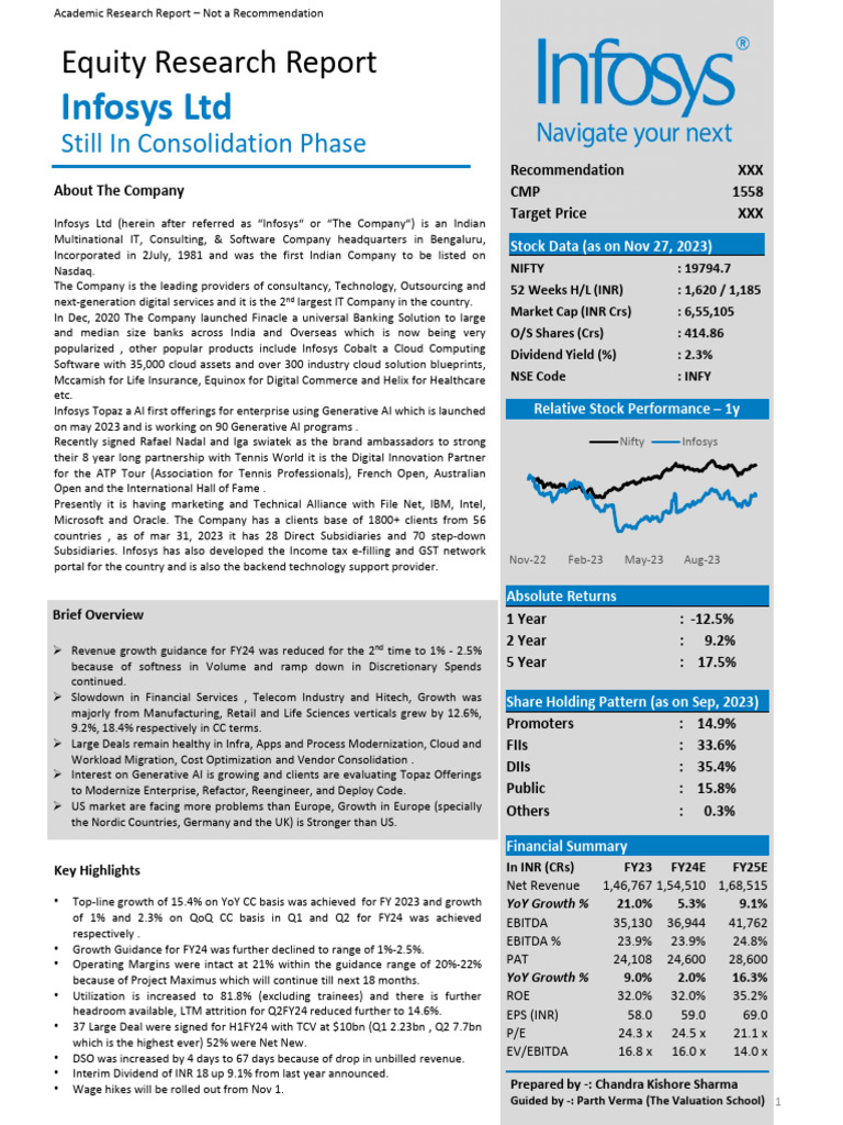 Equity Research Report - Infosys | PDF