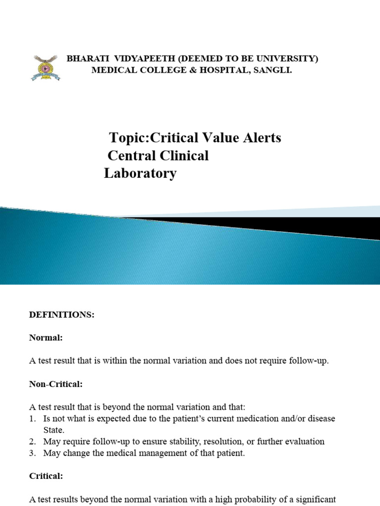 Critical Value Alert Training PPT - 2 | PDF | Bacteria | Staining