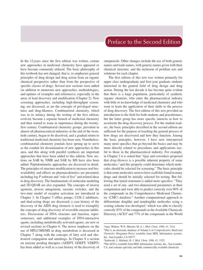Preface To The Second Edit - 2014 - The Organic Chemistry of Drug Design and Dru | PDF ...