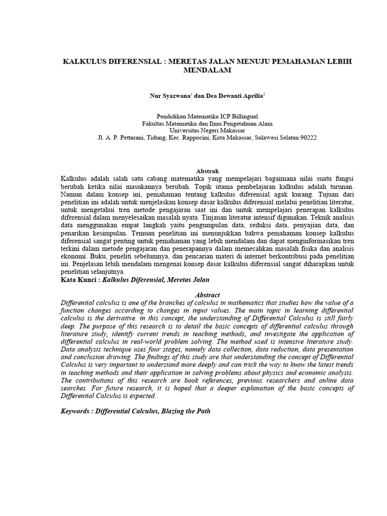 Kalkulus Diferensial | PDF | Sains & Matematika