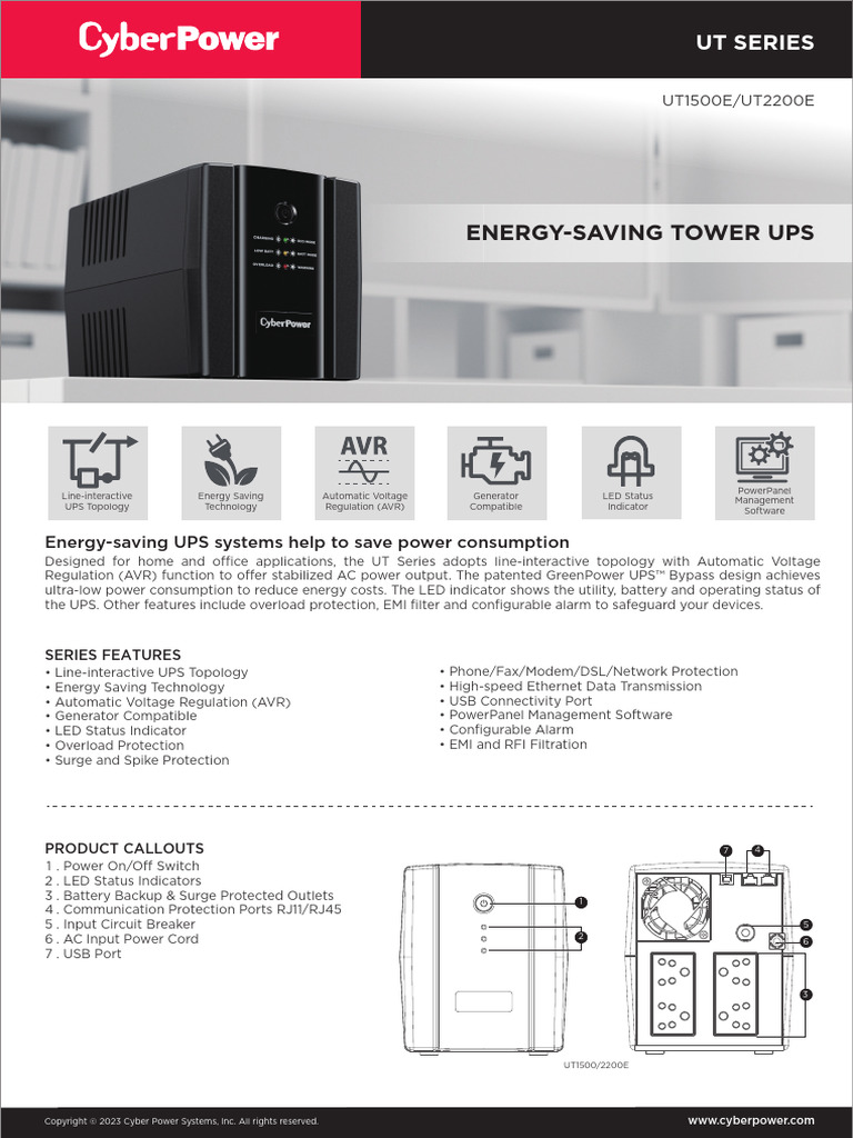 CyberPower DS UT1500-2200E IN en v1 | PDF