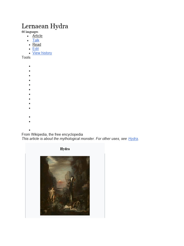 Hydra | PDF | Argonauts | Ancient Greek Religion