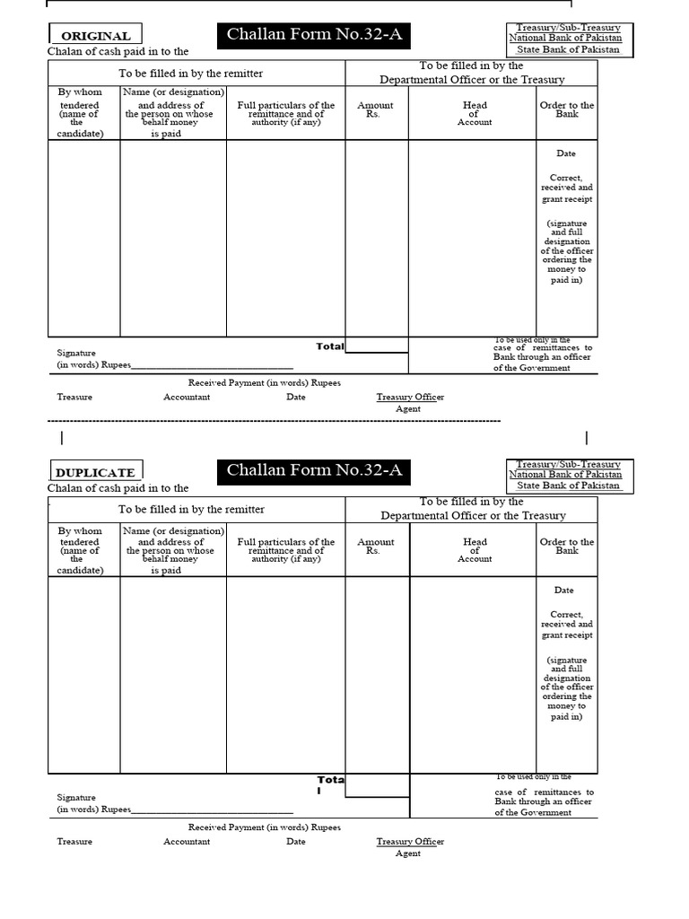 Challan Form 32 A Download | PDF | Hm Treasury | Banking