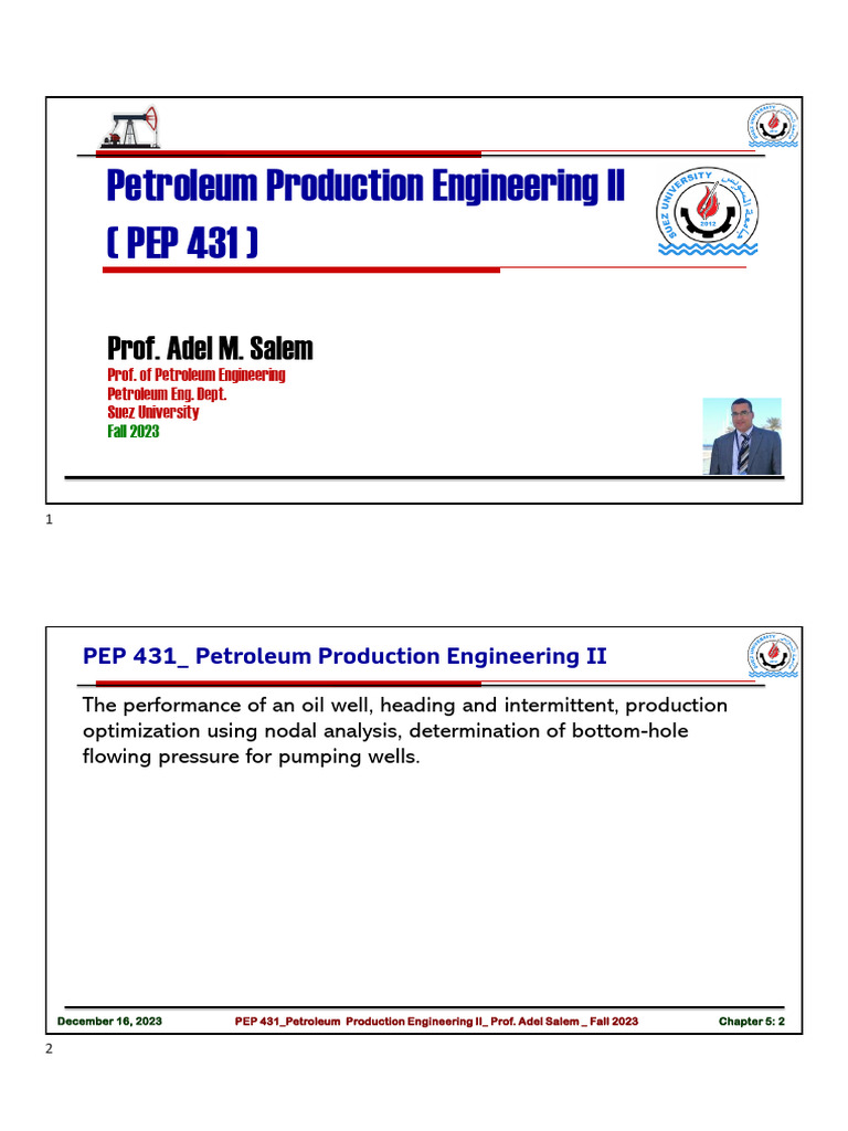 Chapter 5 - PEP 431 - Dr. Adel Salem - Fall 2023 | PDF | Pressure ...