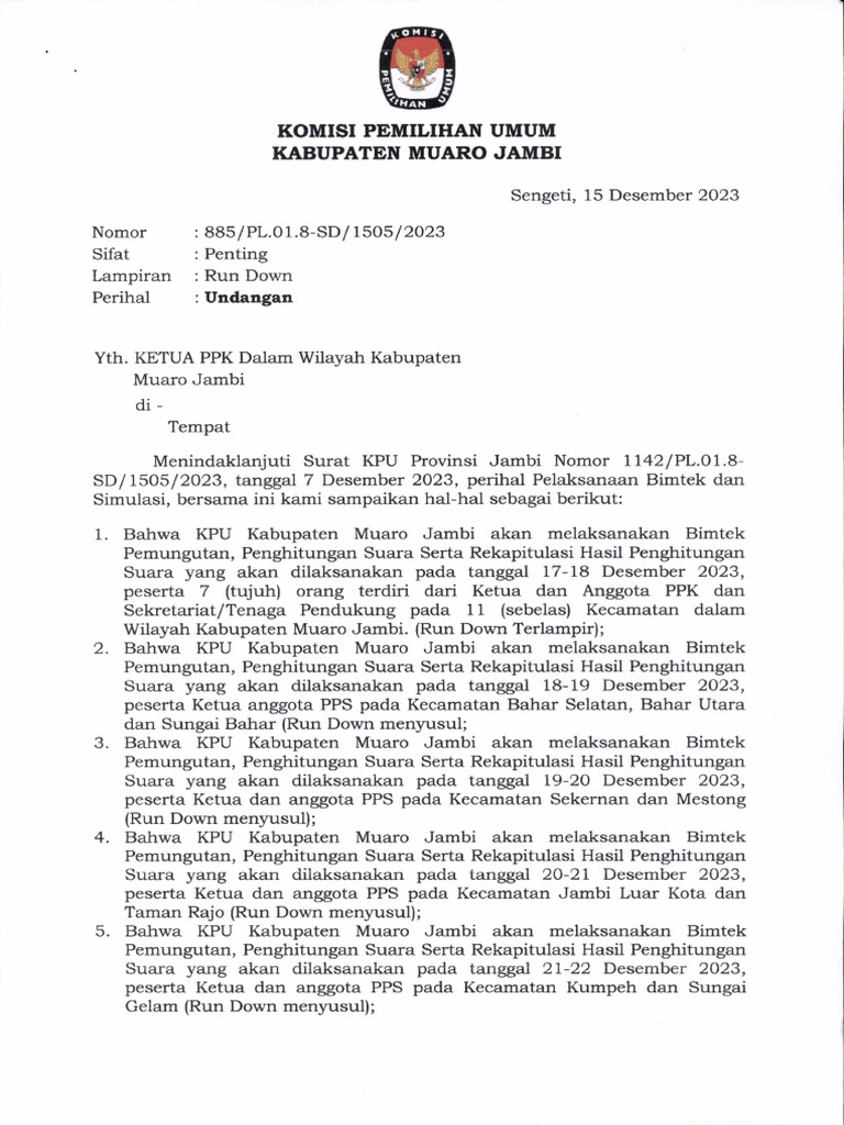 Undangan Bimtek | PDF