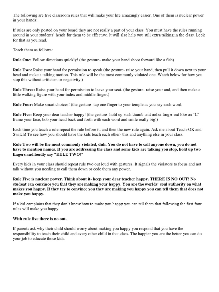 Five Rules Power Teaching | PDF | Reading Comprehension | Neuropsychology