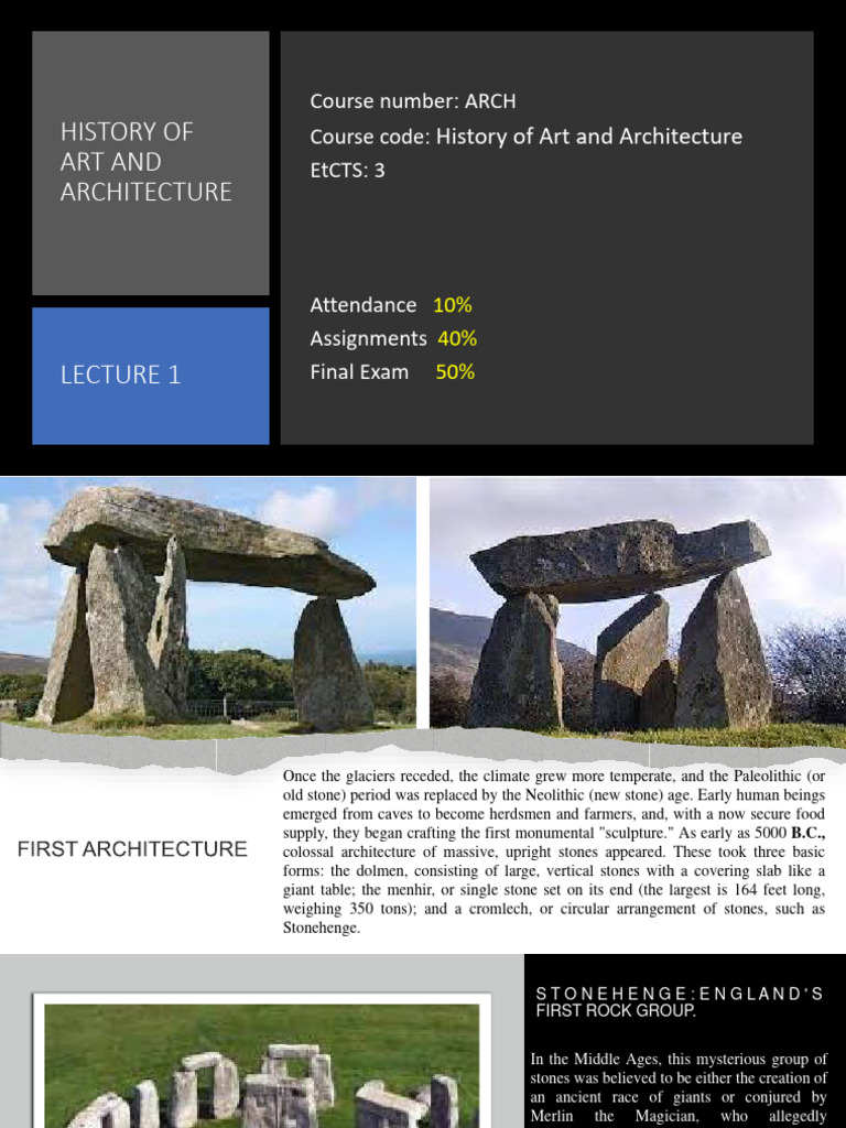 1 - ARCH History of Art and Architecture | PDF | Stonehenge | Civilization
