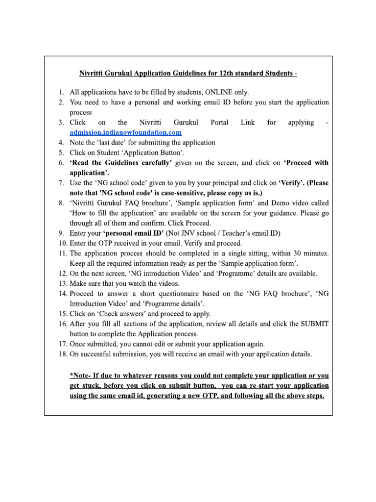 Application Guidelines | PDF