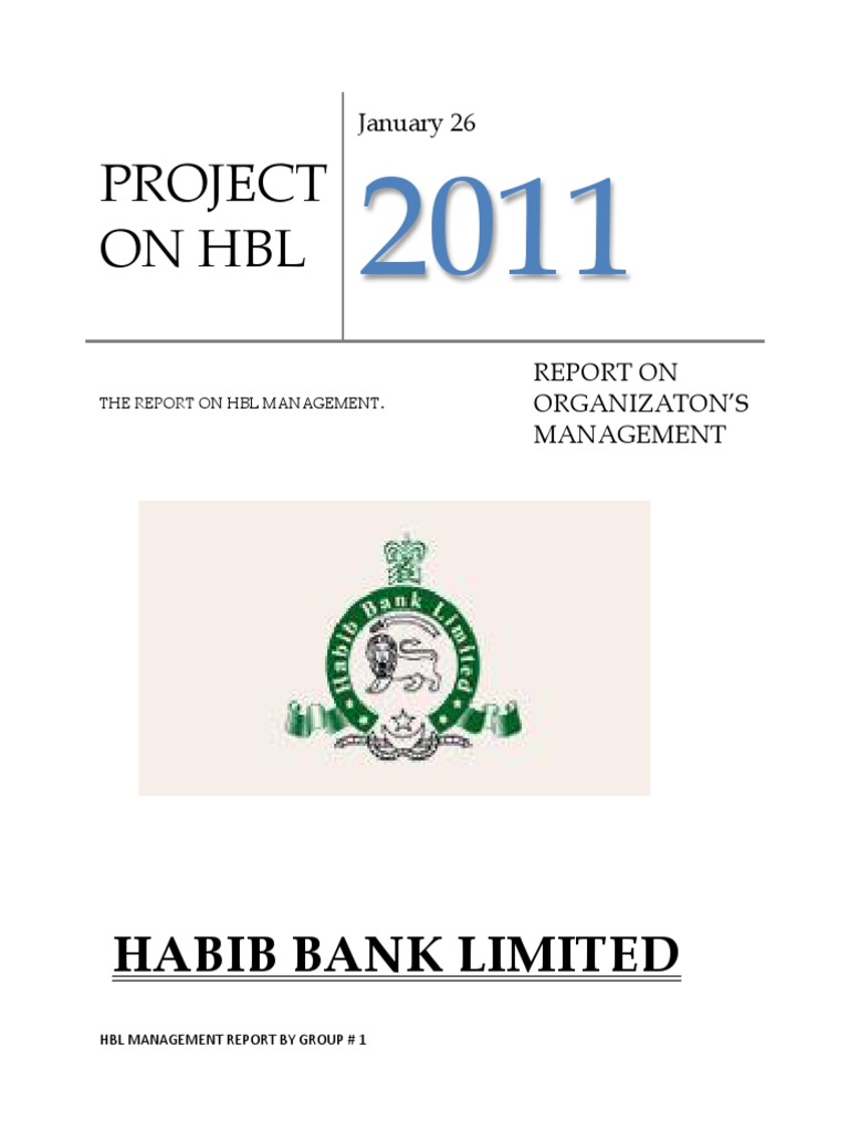 HBL Management Project Report | PDF | Banks | Economies