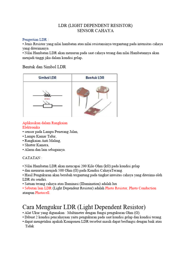 Karakteristik dan Pengukuran LDR | PDF | Sains & Matematika | Komputer