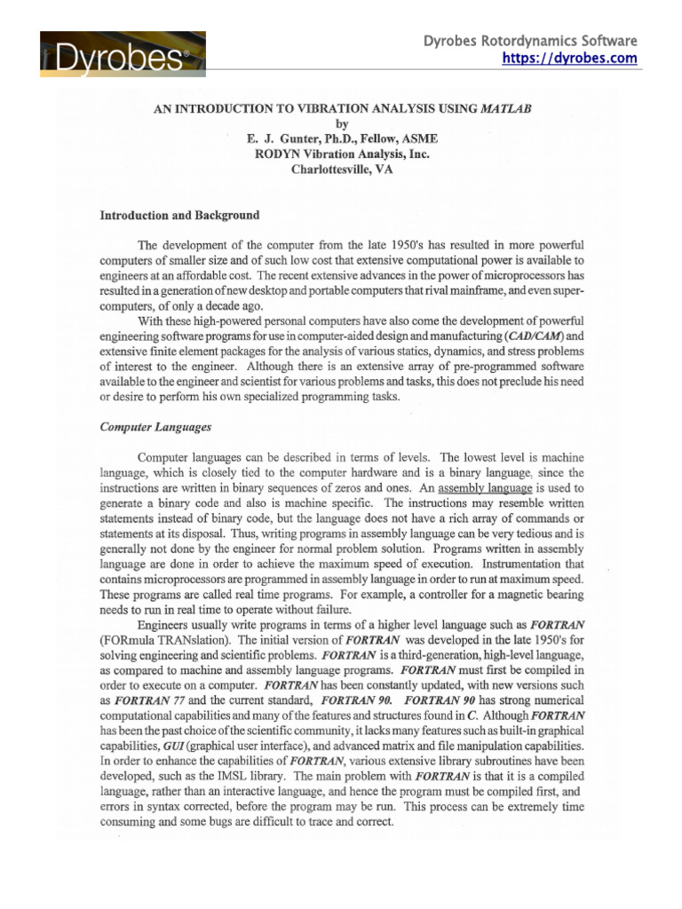 An-Intro To-Vibration MATLAB 1998a Linked | PDF | Matrix (Mathematics) | Complex Number