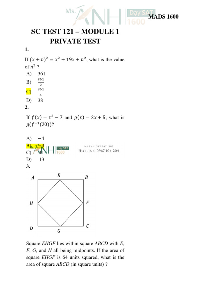 SC Test 121 - Mads | PDF | Area | Median