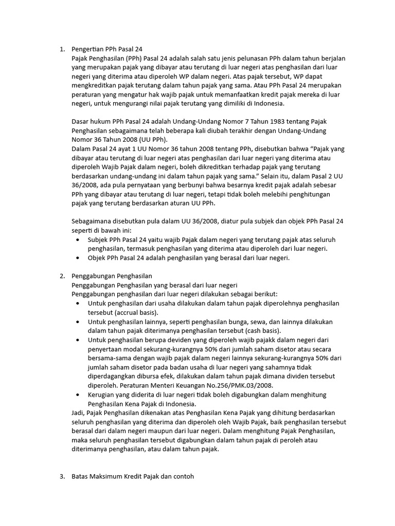 Materi PPH Pasal 24 Dan PPH Pasal 25 | PDF