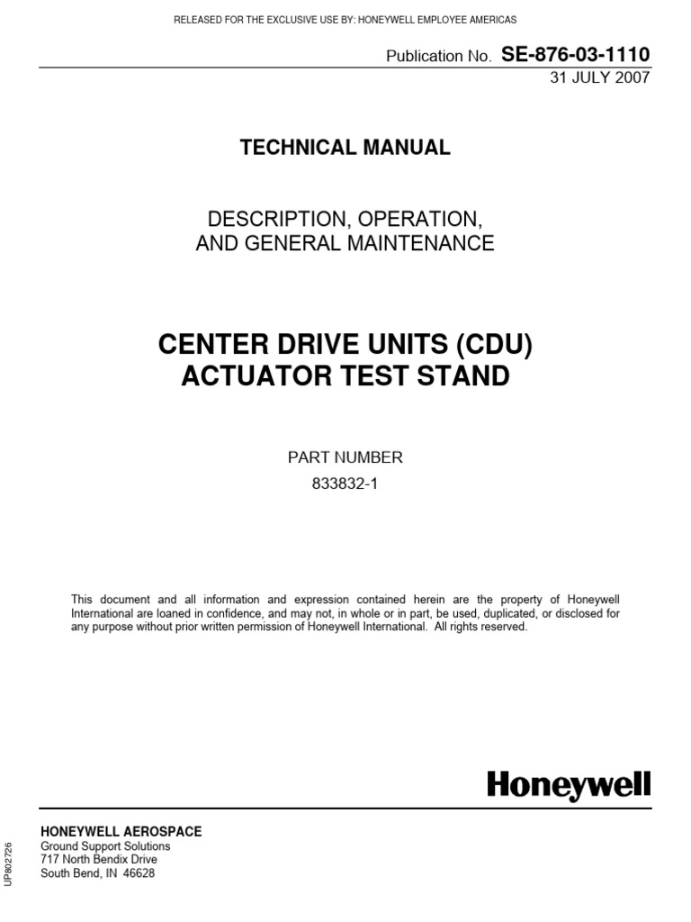Center Drive Units (Cdu) Se-876-03-1110 - R1 | PDF | Valve | Electrical ...