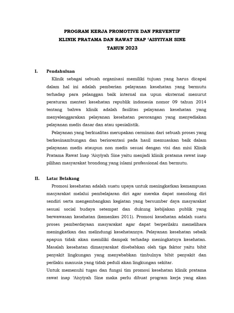 Program Kesehatan Preventif dan Promotif | PDF