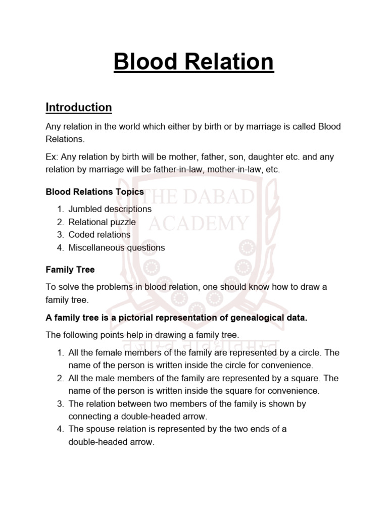 Blood Relations | PDF | Family | Kinship And Descent
