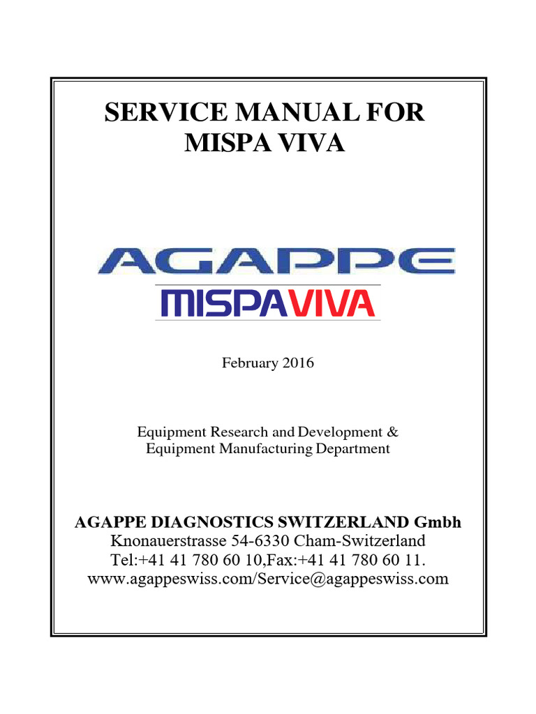 Service Manual Mispa Viva | PDF
