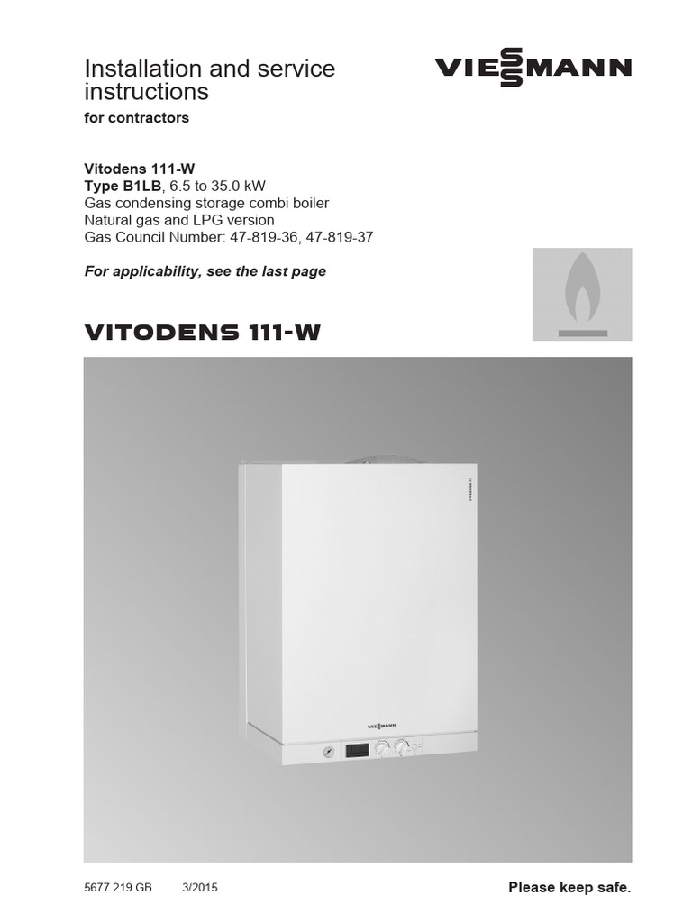 Vitodens 111W B1LB Installation and Service Manual | PDF