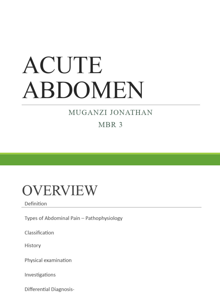 Acute Abdomen | PDF | Gastroenterology | Medical Specialties