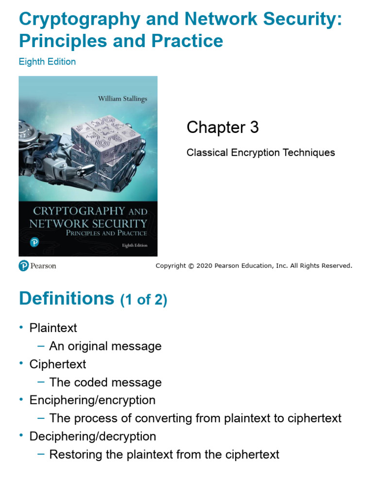 Stallings 8e Accessible Fullppt 03 | Download Free PDF | Cryptography | Cryptanalysis