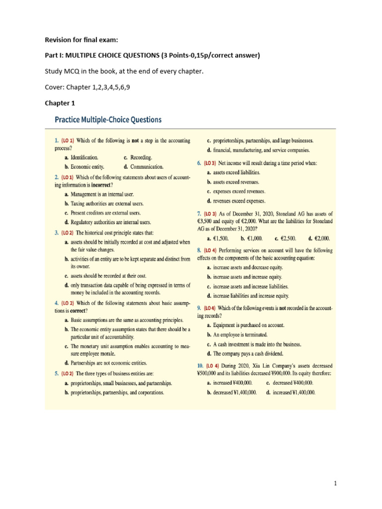 Final Exam Revision Guide | PDF | Depreciation | Corporations