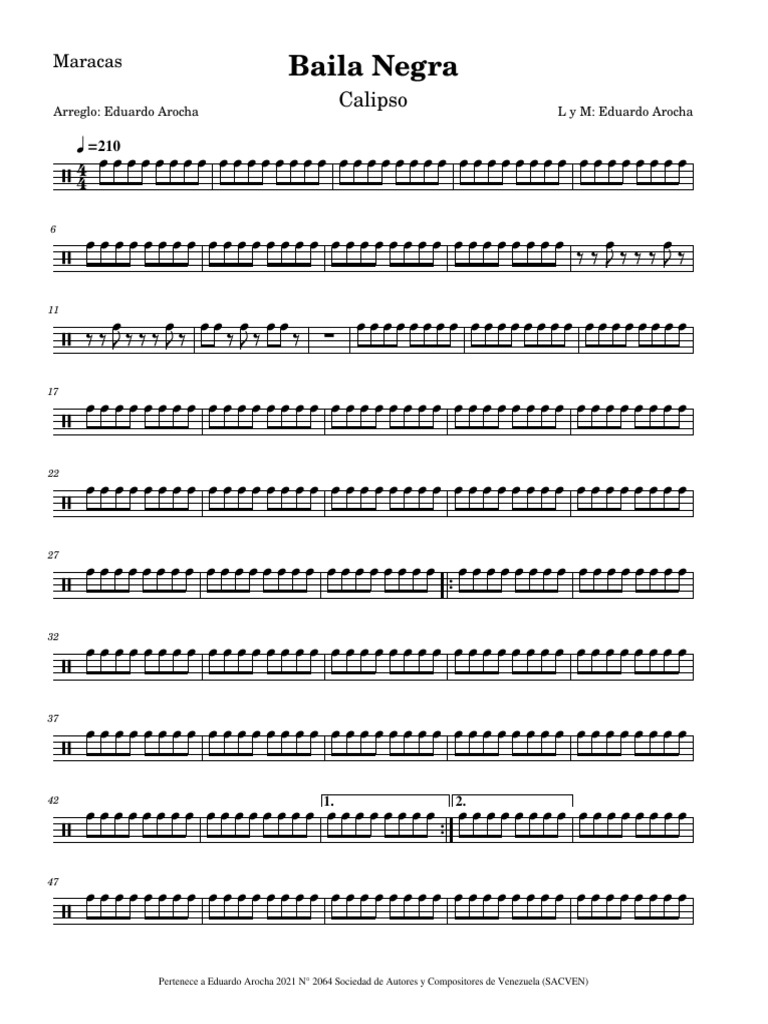 Baila Negra Calypso-Maracas | PDF