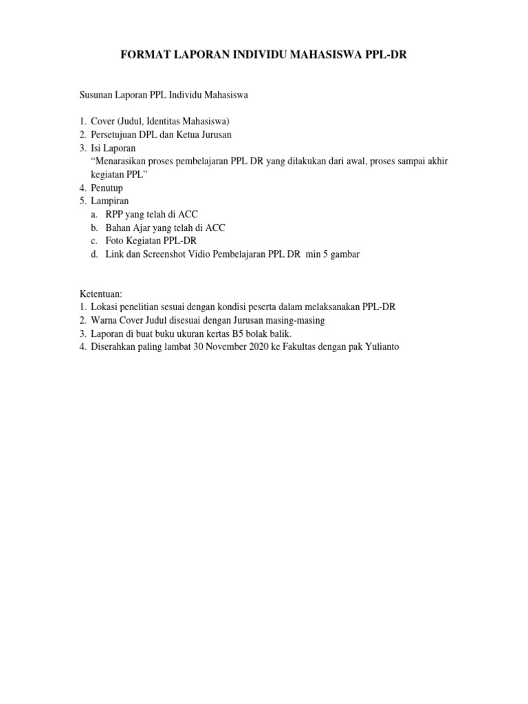 Contoh Format Laporan | PDF