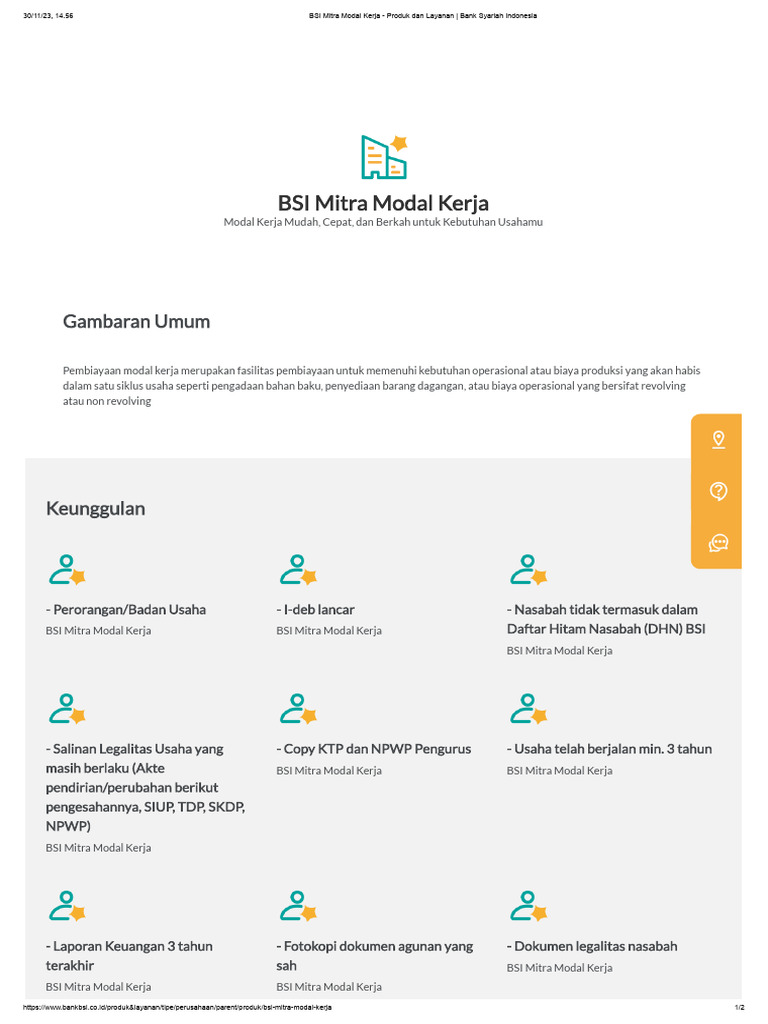 BSI Mitra Modal Kerja - Produk Dan Layanan - Bank Syariah Indonesia ...