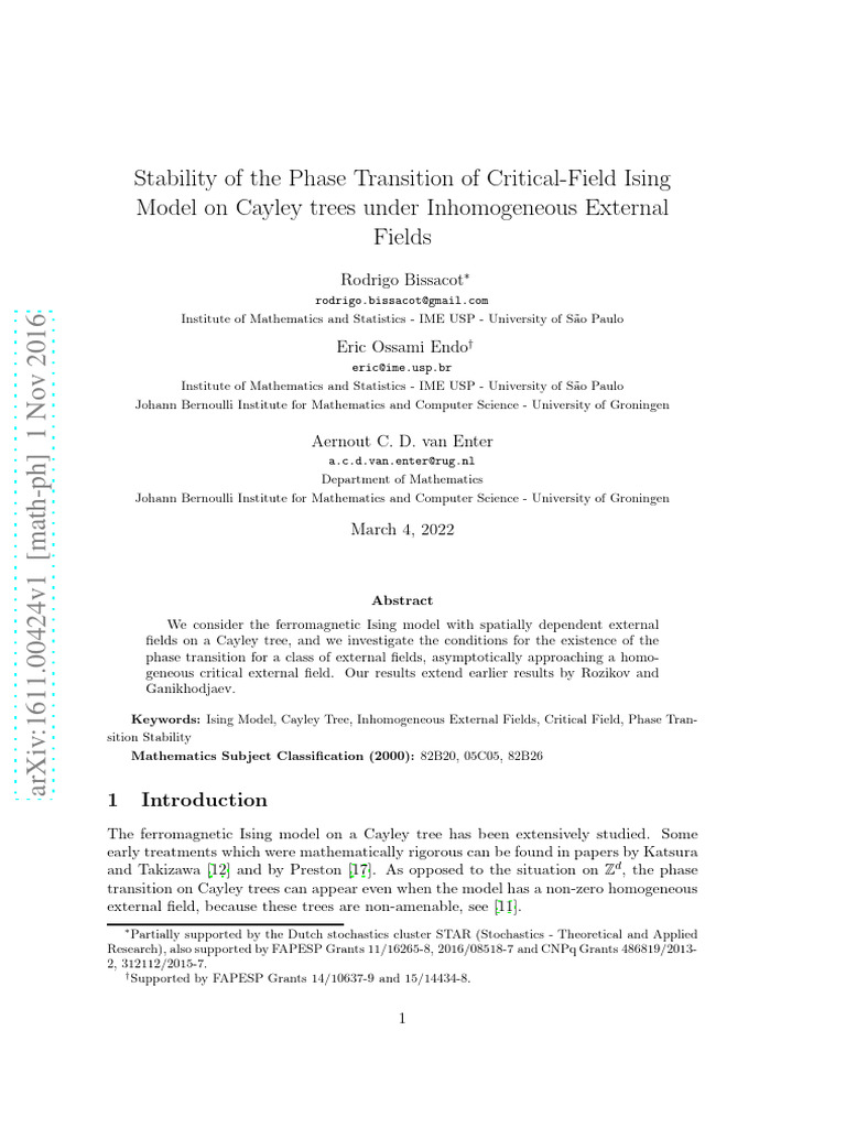Stability of The Phase Transition of Critical-Field Ising Model On Cayley Trees Under ...