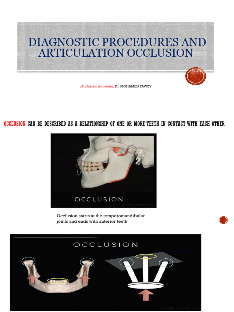 Diagnostic Procedures for Occlusion | PDF | Dental Anatomy | Dentistry Branches