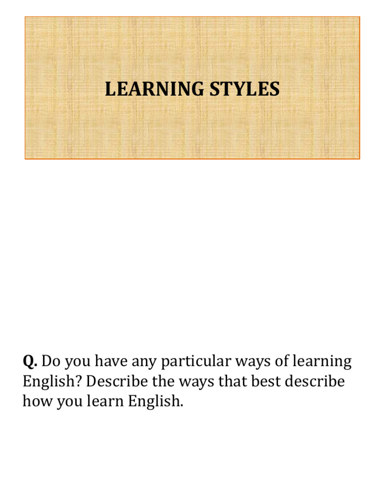 7.learning Styles | PDF