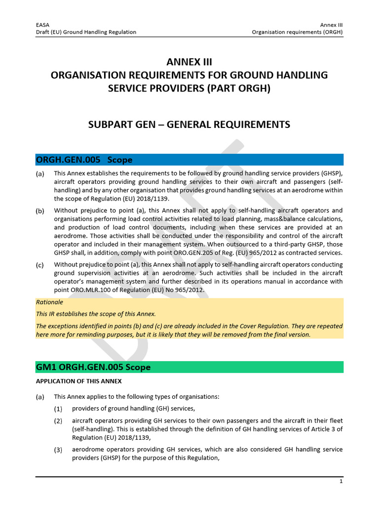Annex III Orgh Organisation Requirements Draft | PDF