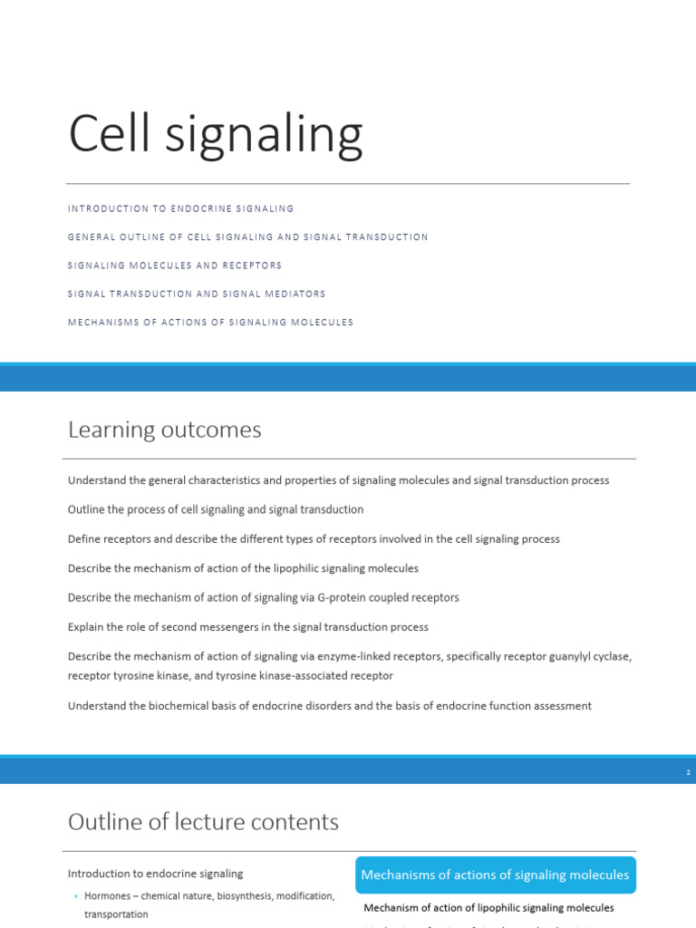 Cell Signaling Pdf Cell Signaling Signal Transduction