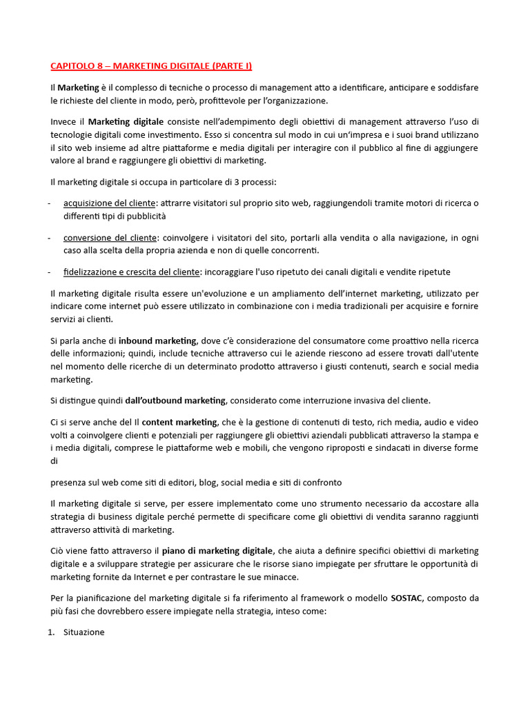 Management Digitale Modulo II - Definitivo | PDF