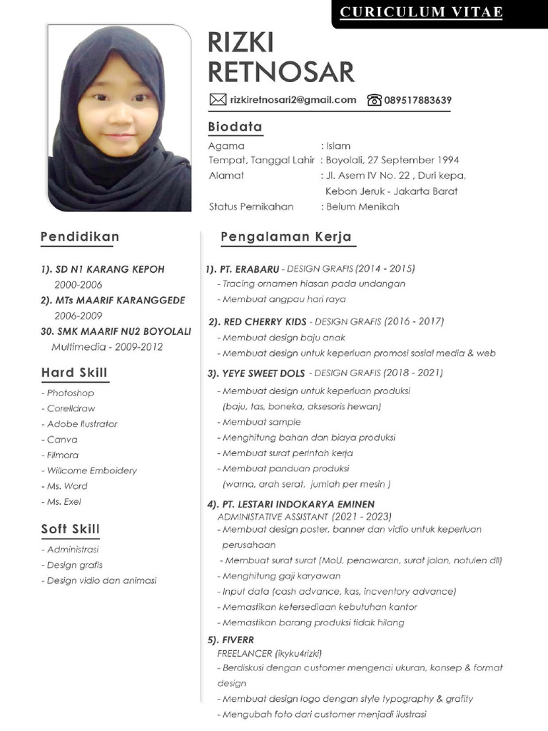 Rizki Retnosari CV 2023 | PDF
