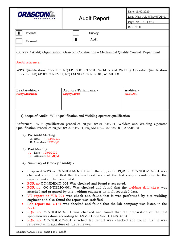 (WPS+WQP) - 01 Audit Report | PDF | Auditor's Report | Business