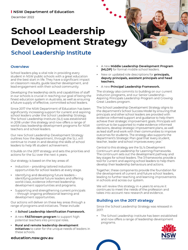School Leadership Development Strategy 22 12 2022 | PDF | Leadership ...