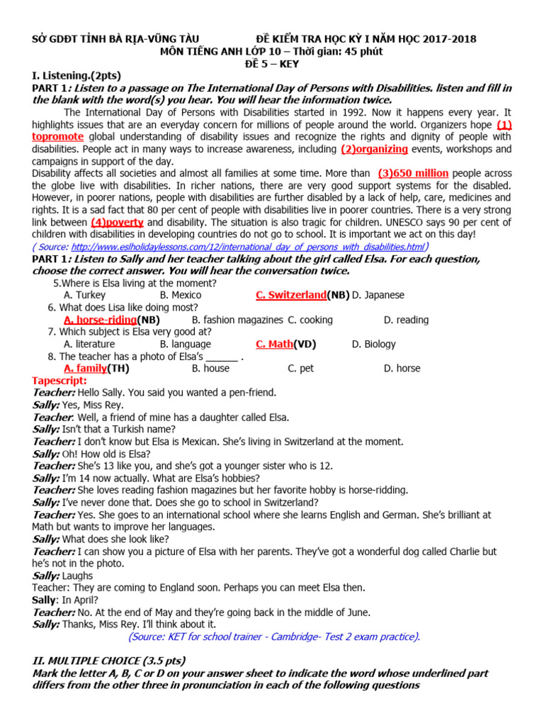 Dáº 5 K10 7N HK1 DEONTAP SGD KEY | PDF