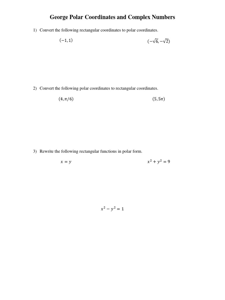Polar Coordinates 8 | PDF | Complex Number | Cartesian Coordinate System