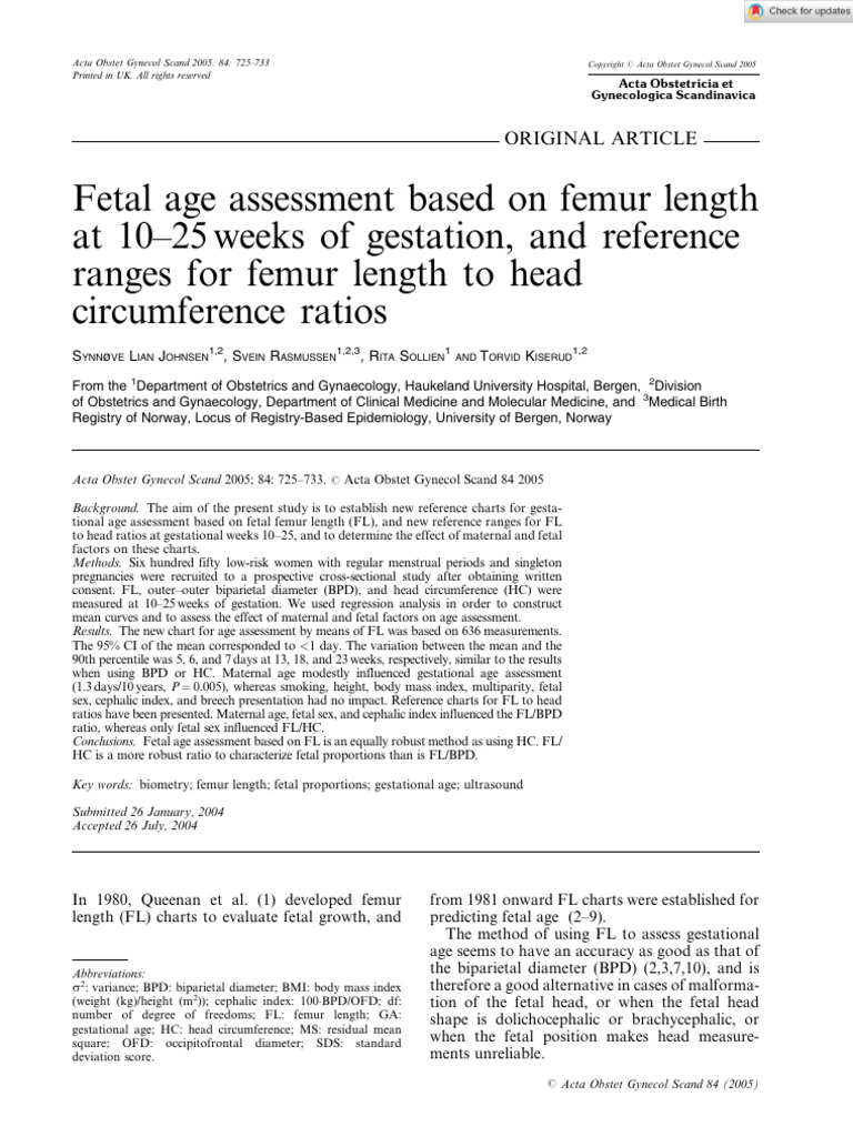 Acta Obstet Gynecol Scand - 2005 - Johnsen | PDF | Human Pregnancy ...