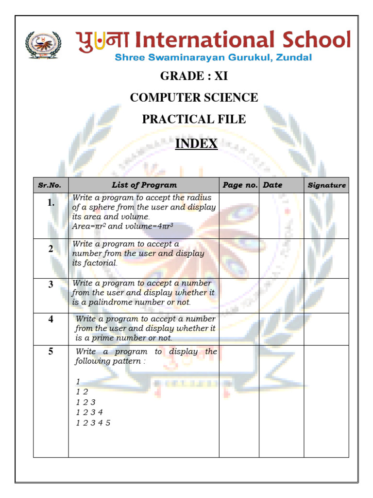 Class Xi Cs Practical File 2022-23 | PDF | Teaching Methods & Materials | Technology & Engineering