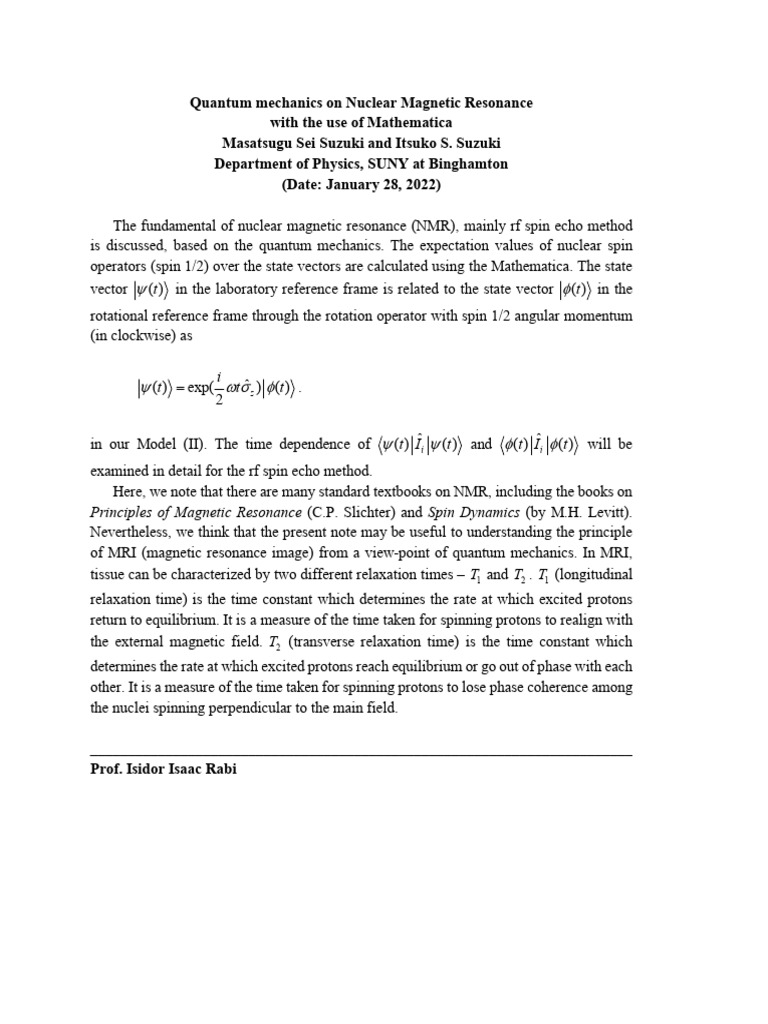 7-6 - Quantum Mechanics On NMR With The Use of Mathematica 1-28-22 ...